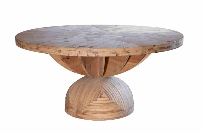 Rosa dei Venti Table by Mario Ceroli, Natural Wood, 1990s For Sale at ...