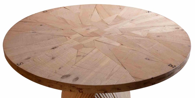 Rosa dei Venti Table by Mario Ceroli, Natural Wood, 1990s For Sale at ...