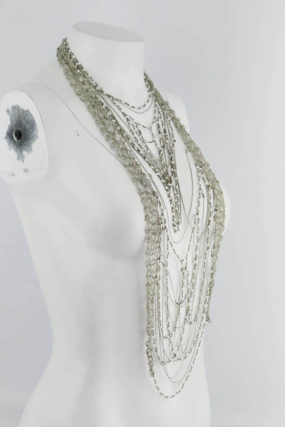 Rosantica Palladium Tone Chain And Pearl Necklace For Sale at 1stDibs