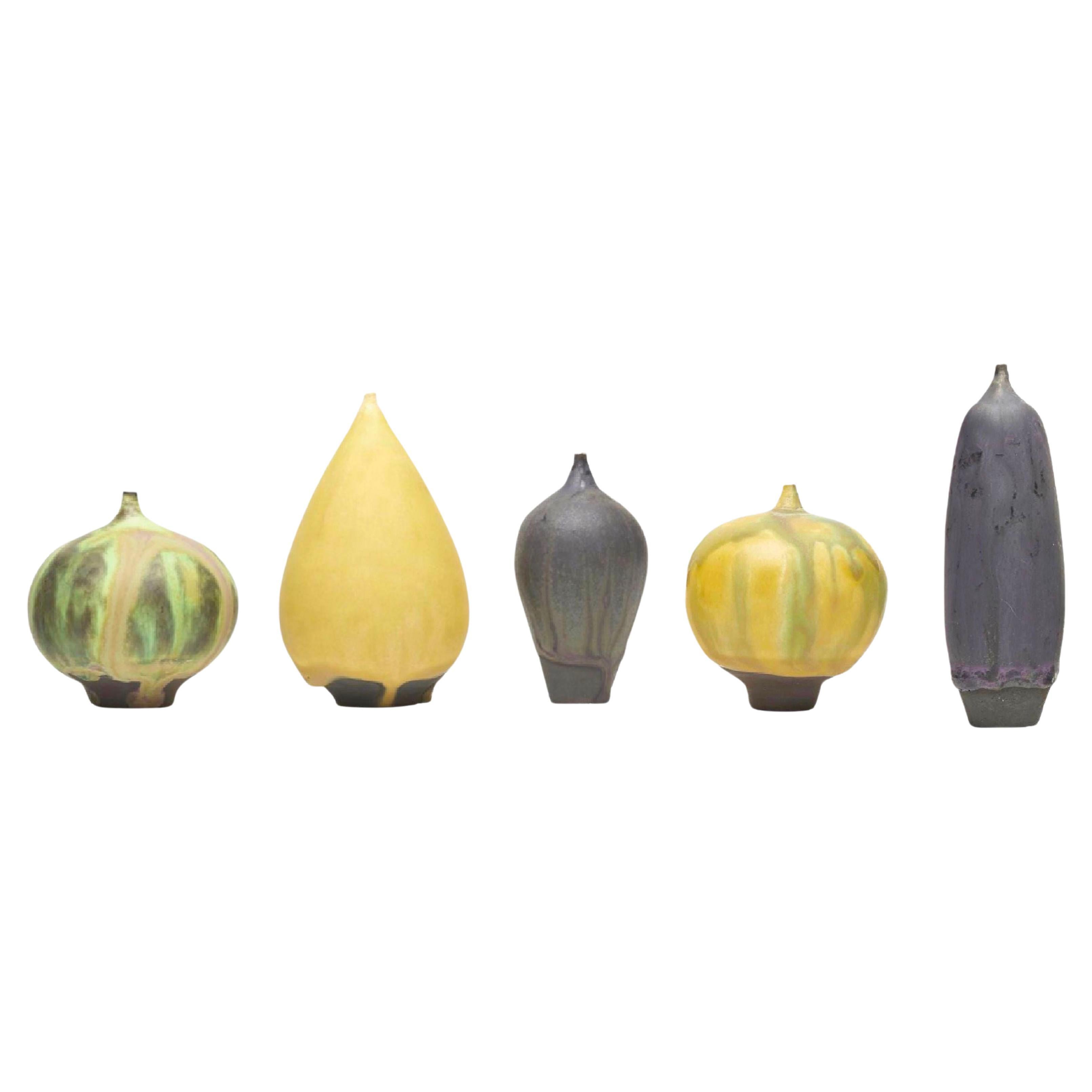 Rose and Erni Cabat Glazed Porcelain Feelie Vase Set of 3, Pink, Green ...