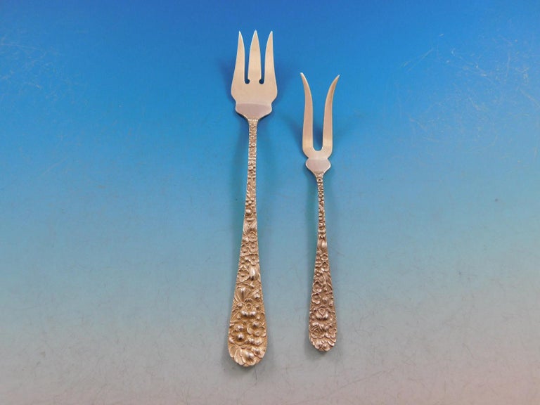 Rose by Stieff Sterling Silver Flatware Set for 12 Service 97 Pc ...