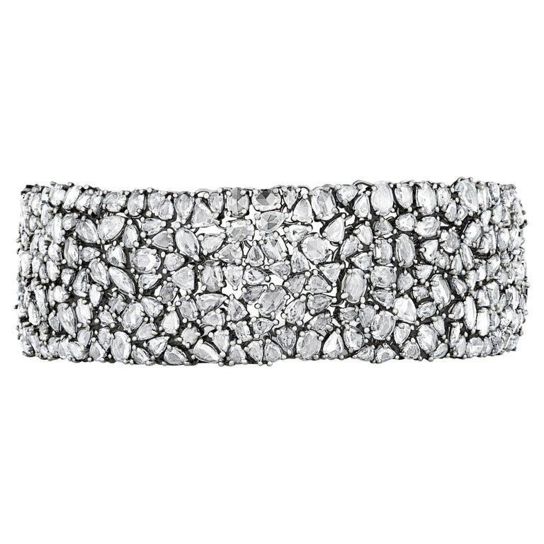 Rose-Cut Diamond Bracelet, 26.61 Carats For Sale at 1stDibs