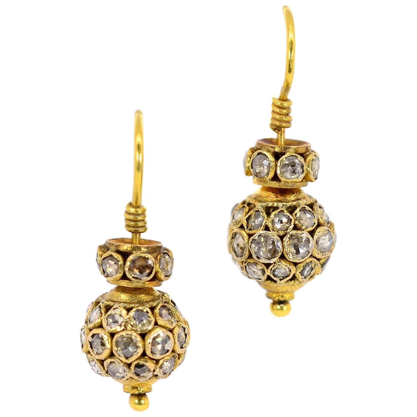 Victorian Gold Acorn Design Earrings at 1stDibs | victorian gold earrings