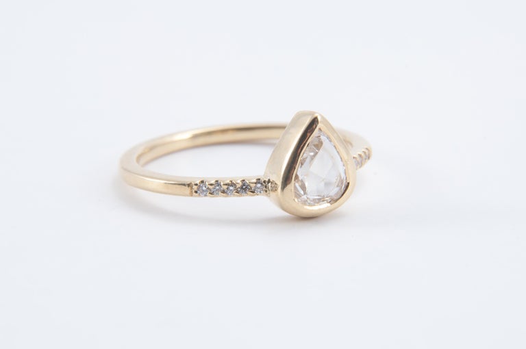 Rose Cut Pear Ring For Sale at 1stDibs