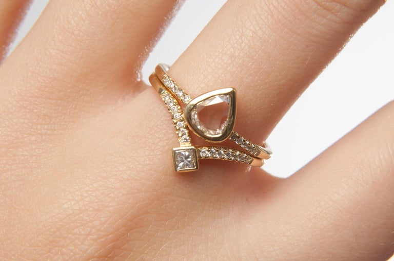 Rose Cut Pear Ring For Sale at 1stDibs