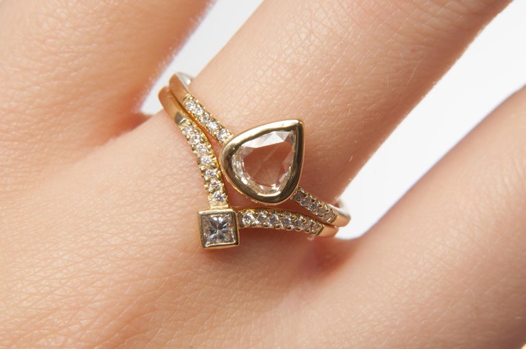 Rose Cut Pear Ring For Sale at 1stDibs