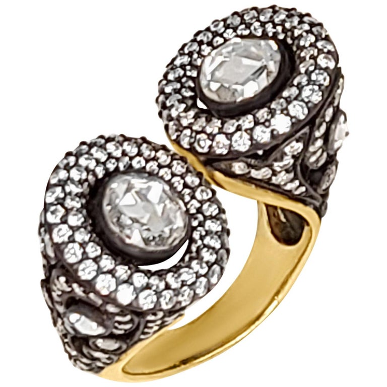 Rose-Cut Two Sided Diamond Ring For Sale at 1stDibs