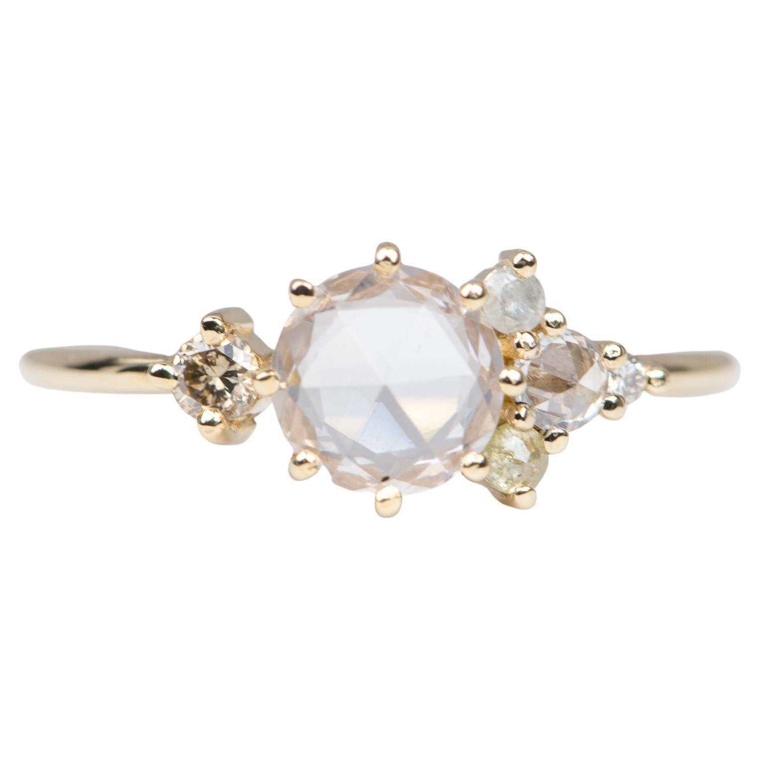 Antique Victorian 14 Karat Yellow Gold Rose Cut Diamond Engagement Ring ...