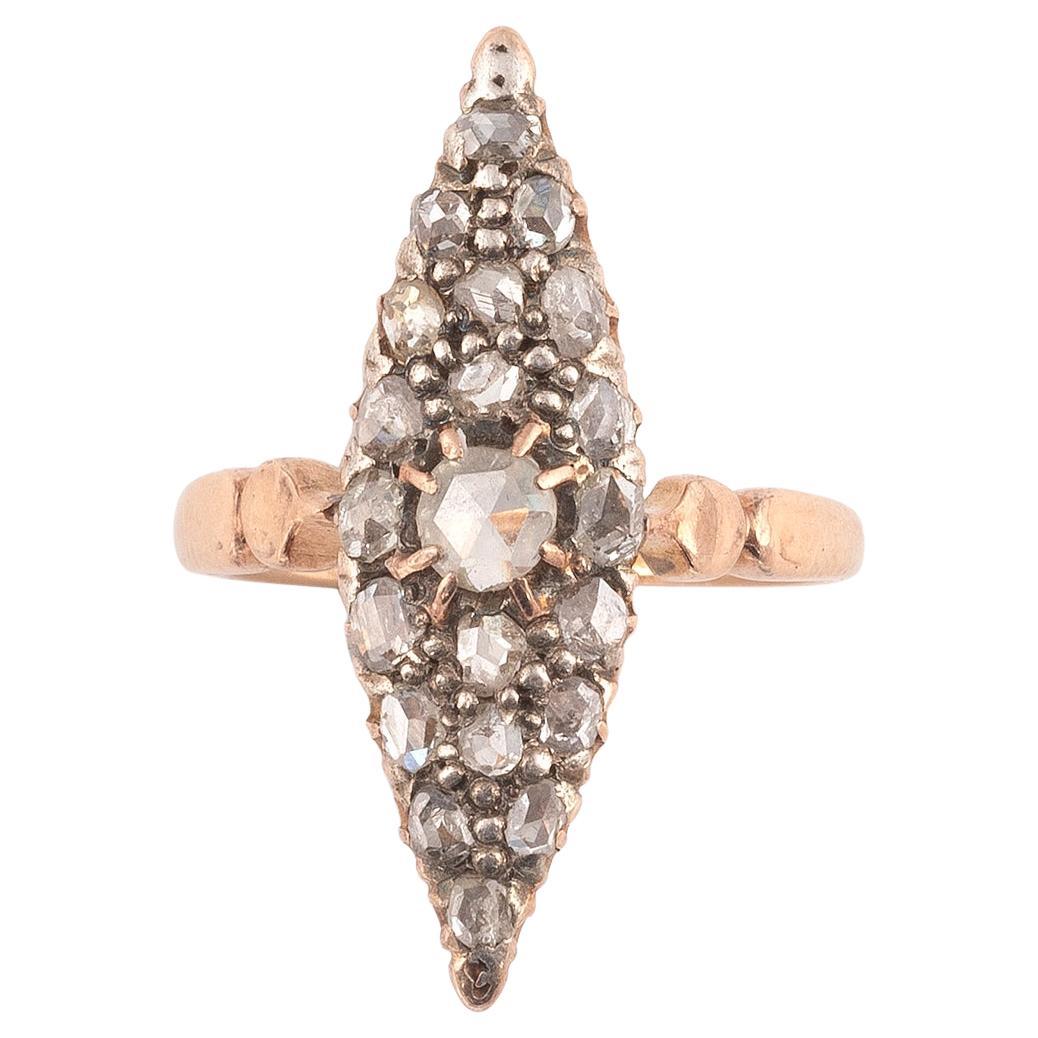 Georgian Rose Cut Diamond Cluster Ring c1820 at 1stDibs