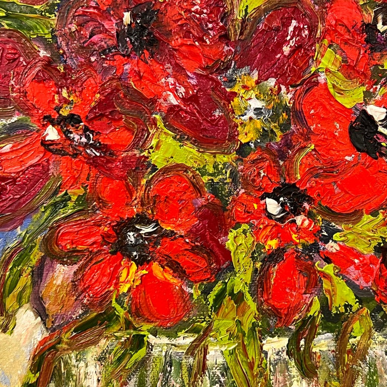 Rose Elizabeth Moorcroft - Expressive Still Life Painting Red Rose ...