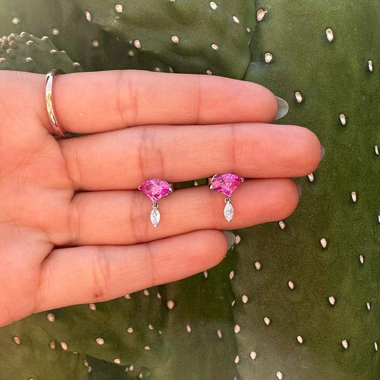 14 Karat Rose Fan Drop Earrings For Sale at 1stDibs