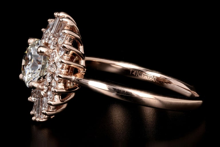 Rose Gold .88 Carat Round Cut Diamond Engagement Ring at 1stDibs | .88 ...