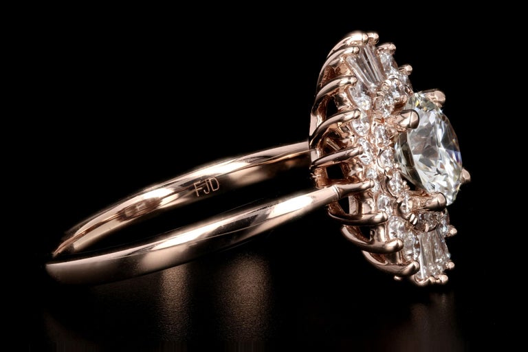 Rose Gold .88 Carat Round Cut Diamond Engagement Ring at 1stDibs | .88 ...
