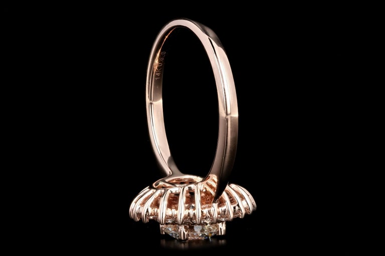 Rose Gold .88 Carat Round Cut Diamond Engagement Ring at 1stDibs | .88 ...