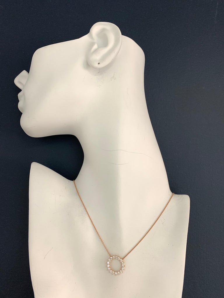 Rose Gold .93 Carat Natural Colorless Round Brilliant Cut Diamond ...