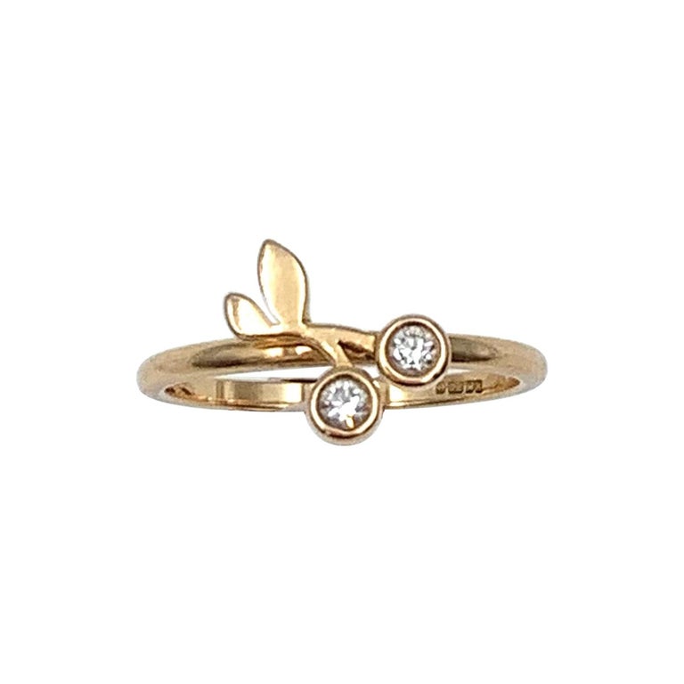 Rose Gold and Diamonds Cherry Ring For Sale at 1stDibs