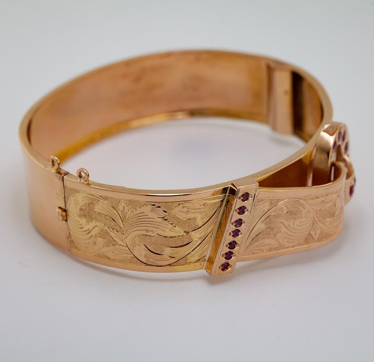 Rose Gold Bangle Bracelet from Portugal For Sale at 1stDibs