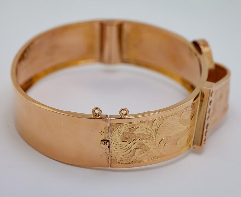 Rose Gold Bangle Bracelet from Portugal For Sale at 1stDibs