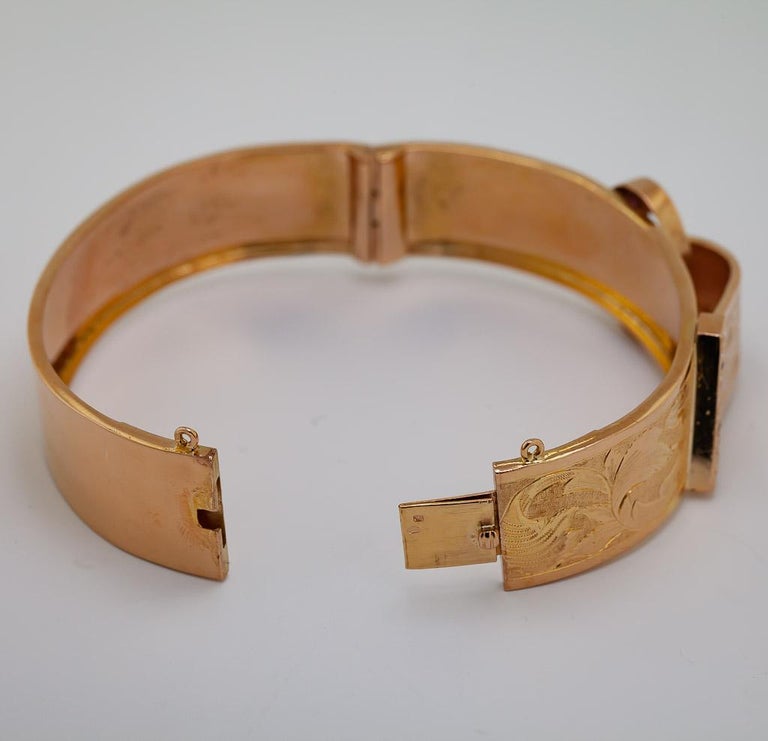 Rose Gold Bangle Bracelet from Portugal For Sale at 1stDibs