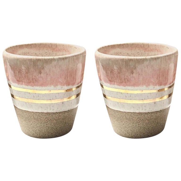 Rose Gold Ceramic Cortado Cups with 22-Karat Gold Luster by Kim Brown ...
