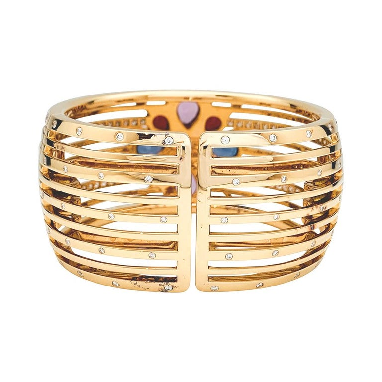 Rose Gold Chanel "San MarCo" Bracelet, Diamonds and Spinels at 1stDibs