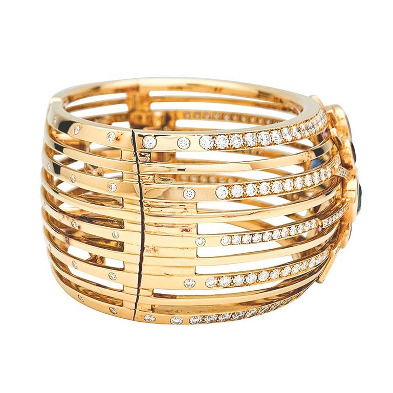 Rose Gold Chanel "San MarCo" Bracelet, Diamonds and Spinels at 1stDibs