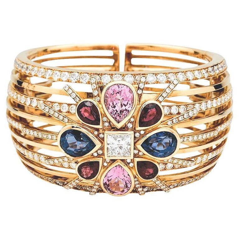 Rose Gold Chanel "San MarCo" Bracelet, Diamonds and Spinels at 1stDibs