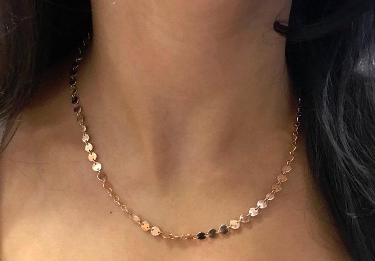 Rose Gold Circle Chain Necklace at 1stDibs