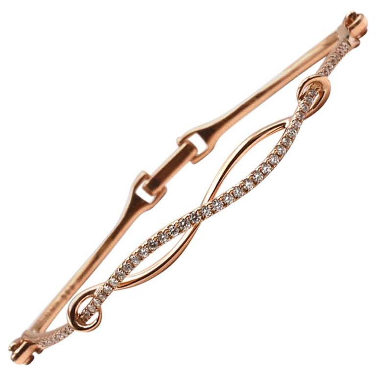 Rose Gold Diamond Bracelet at 1stDibs