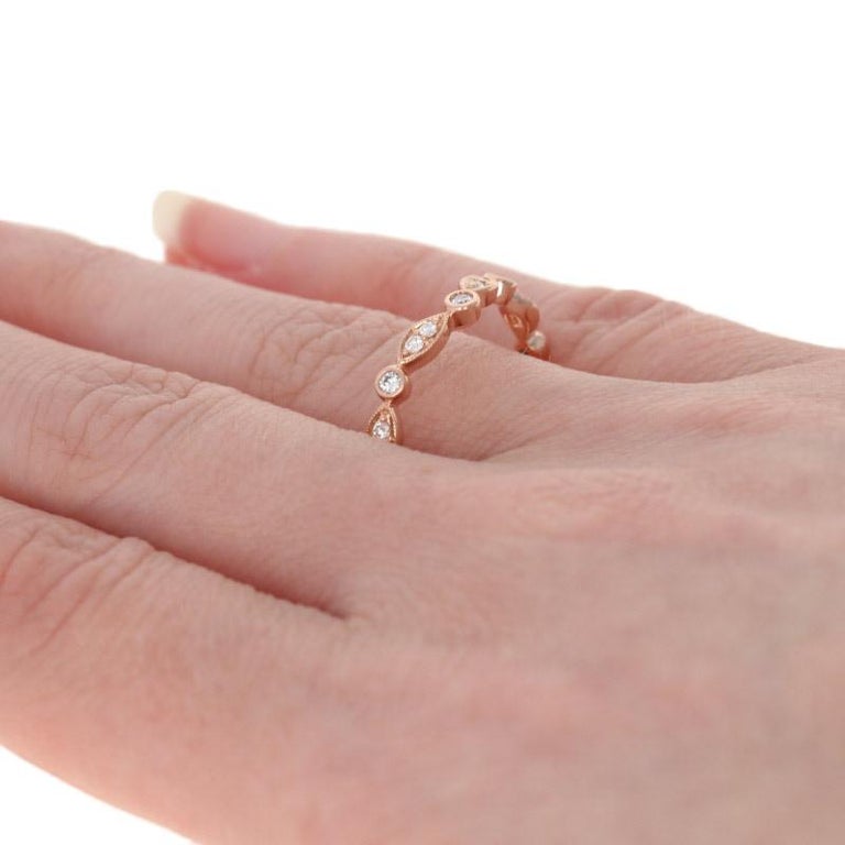 Customizable Rose Gold Diamond Enhancer Wedding Band, 14k Round ...