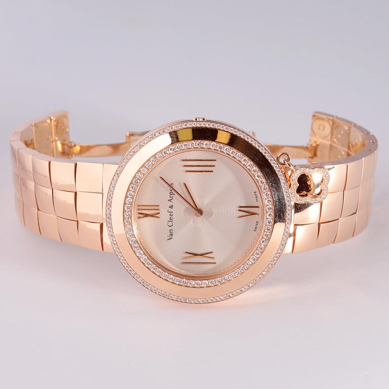 Rose Gold Diamond Van Cleef and Arpels Charms Watch at 1stDibs | van ...