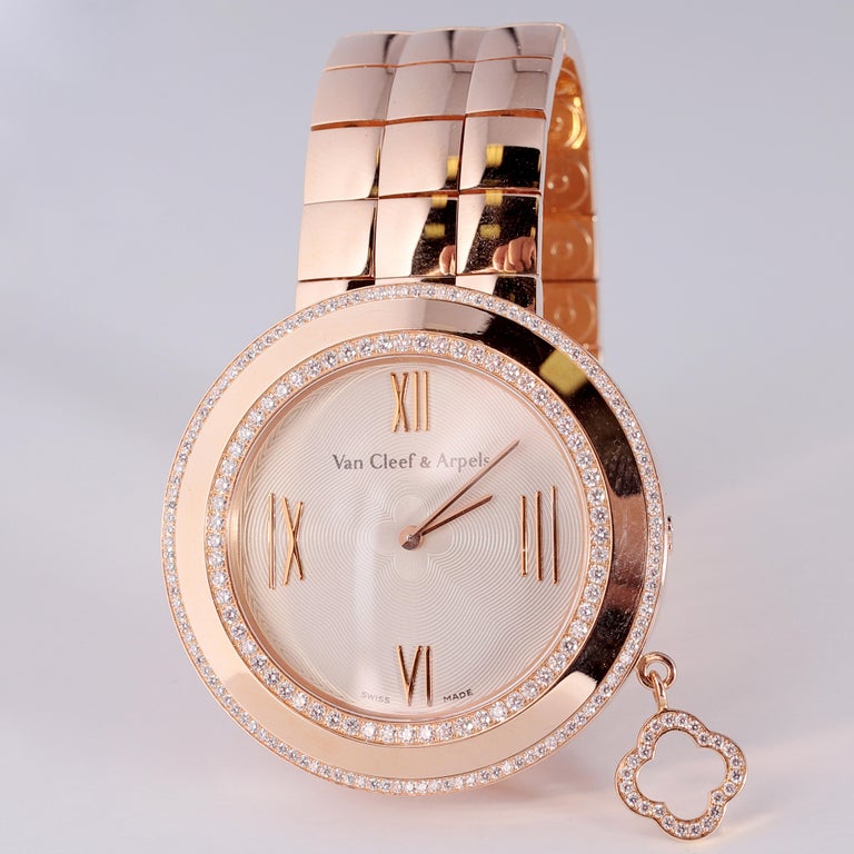 Rose Gold Diamond Van Cleef and Arpels Charms Watch at 1stDibs | van ...