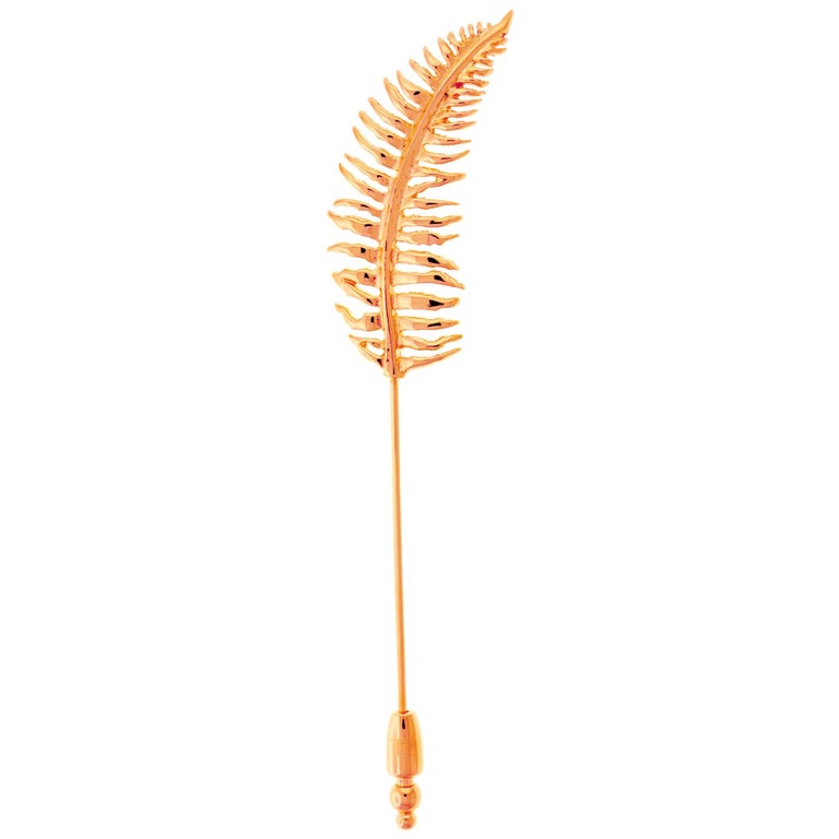 Rose Gold Fern Leaf Pin at 1stDibs
