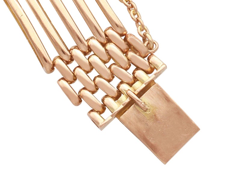 Rose Gold Gate Link Bracelet, Antique, circa 1910 at 1stDibs