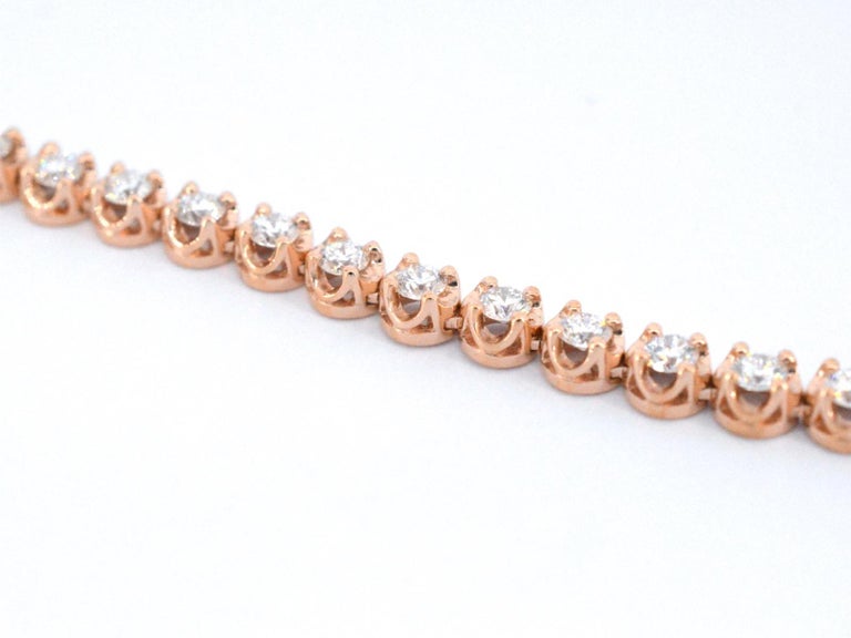 Rose Gold Necklace with 107 Brilliant Cut Diamonds For Sale at 1stDibs