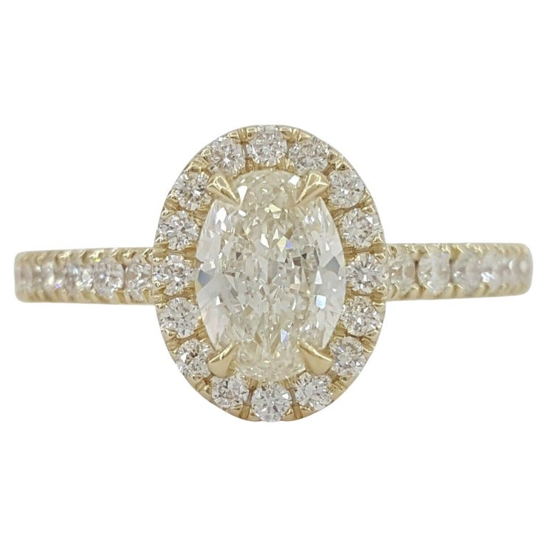 Rose Gold Round Brilliant Cut Diamond Halo Engagement Ring For Sale at ...