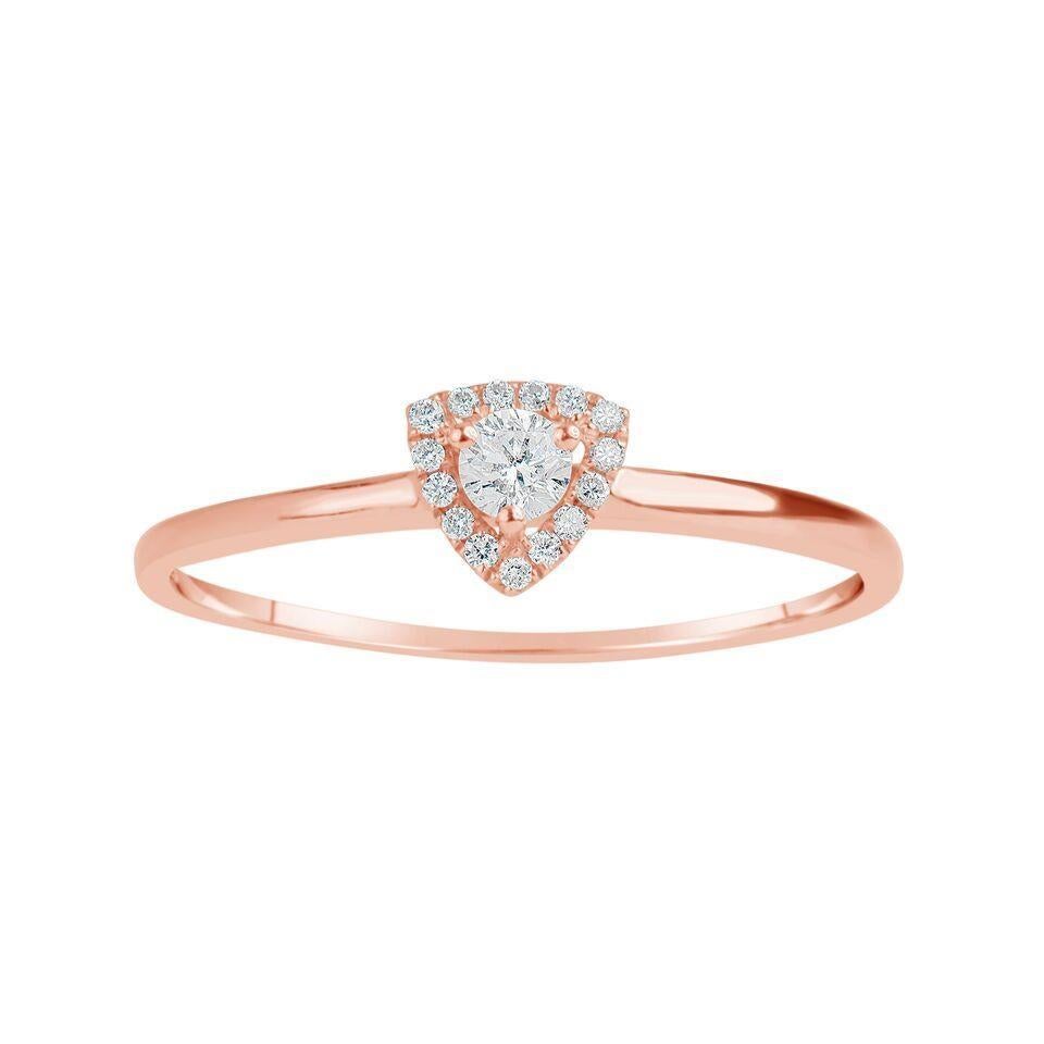 Rose Gold Trillion Shape Ring For Sale at 1stDibs
