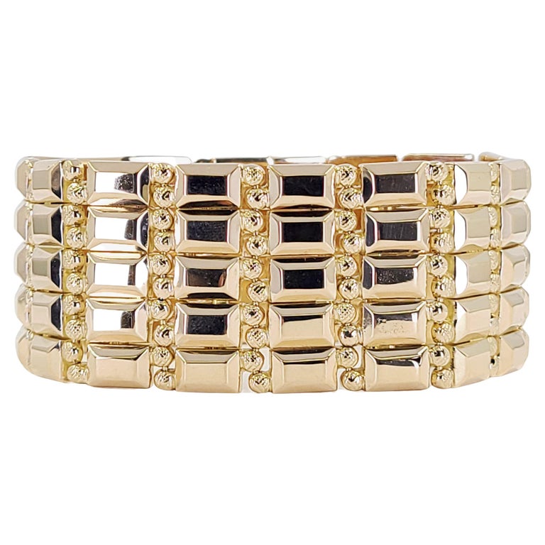Rose Gold Wide Chocolate Bar Bracelet For Sale at 1stDibs