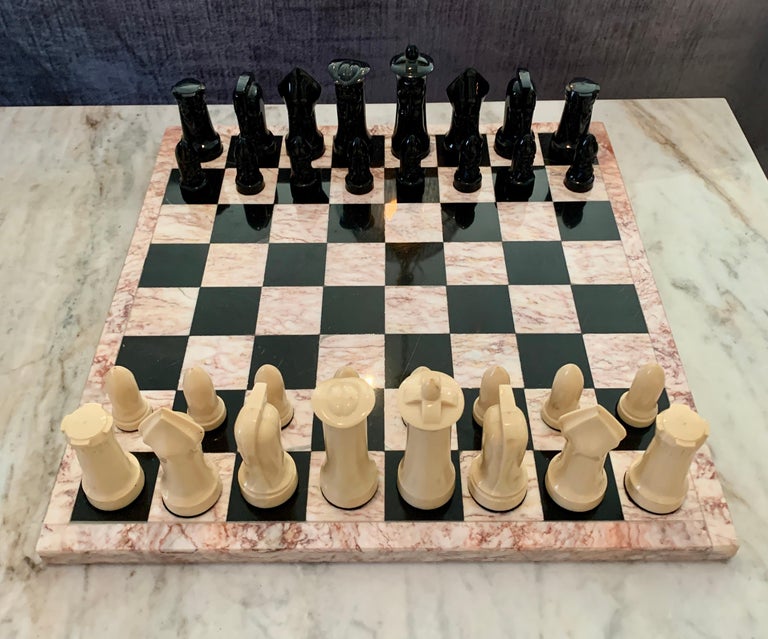 Rose Marble Chess Board at 1stDibs