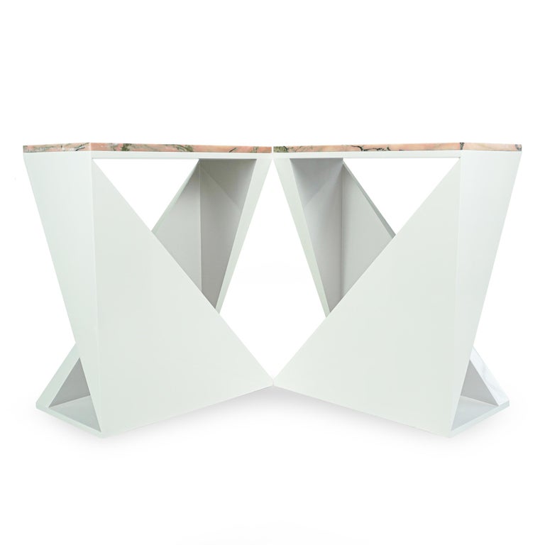 Rose Marble Top Console set For Sale at 1stDibs