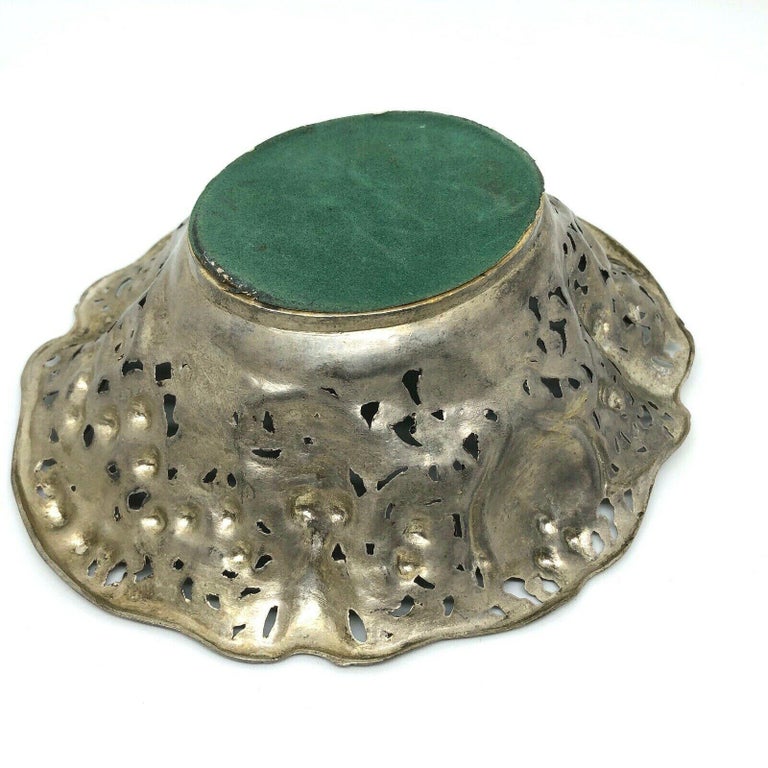 Rose Pattern Silver Plated Tea Cookies Basket Bowl Vintage, Sweden ...