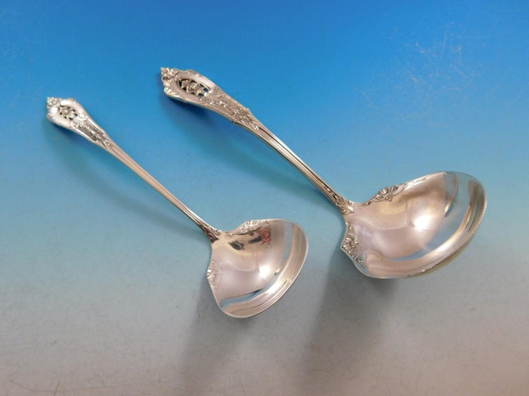 Rose Point by Wallace Sterling Silver Dinner Size Flatware Set of 12 ...