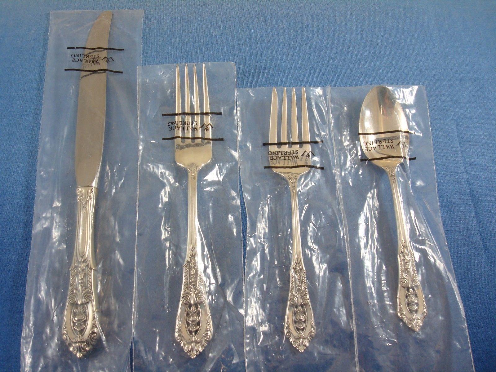 Rose Point by Wallace Sterling Silver Flatware Set Service 32 Pieces ...