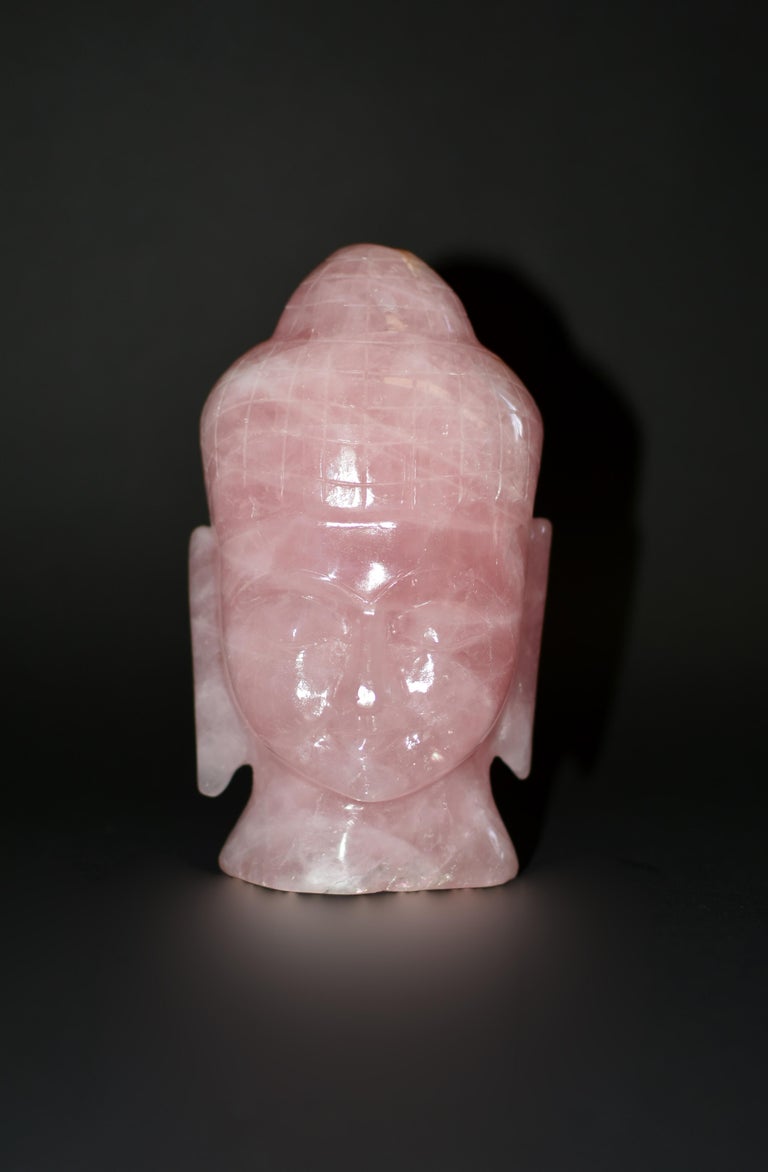 Rose Quartz Buddha Head 4.4 Lb For Sale at 1stDibs