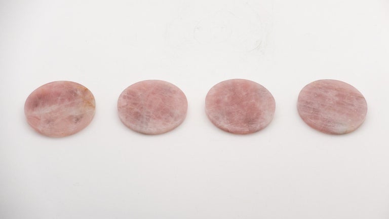 Rose Quartz Coasters, Set of 4 at 1stDibs