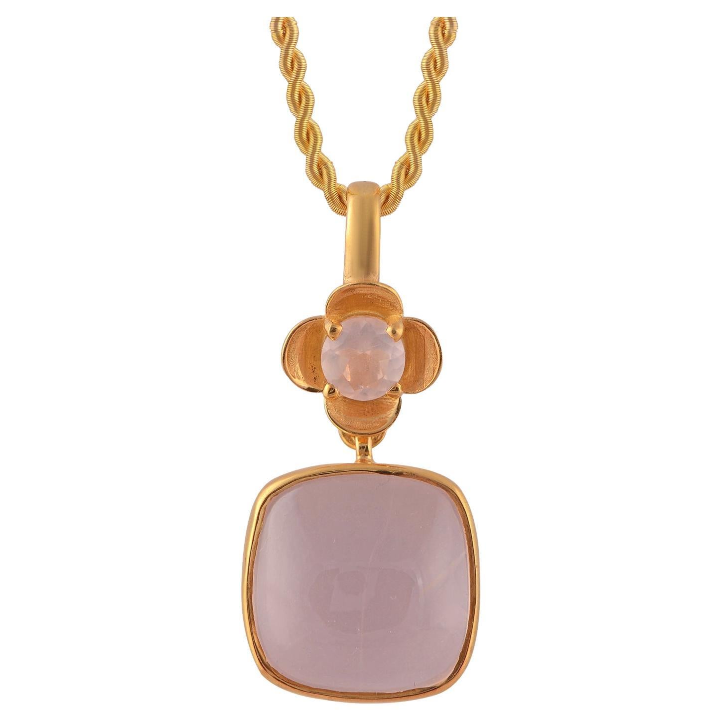 Moonstone Gold Plate Statement Pendant For Sale at 1stDibs