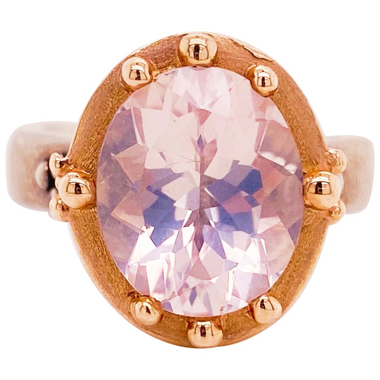 Rose Quartz Ring, 14 Karat Gold, Solitaire, Sterling Silver, Rare Rose ...