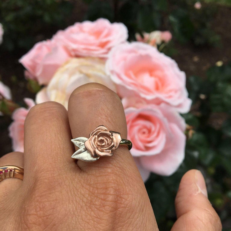 Customizable Rose Ring/ 9CT Gold 'Rose Gold, White Gold and Yellow Gold ...