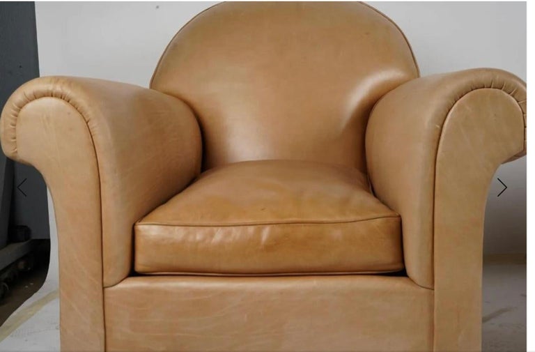 Rose Tarlow Melrose House English Leather Club Chair For Sale at 1stDibs