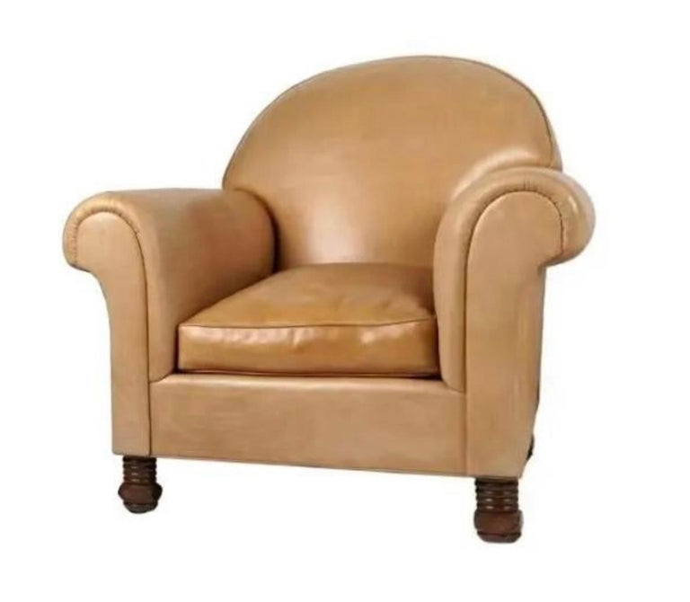 Rose Tarlow Melrose House English Leather Club Chair For Sale at 1stDibs